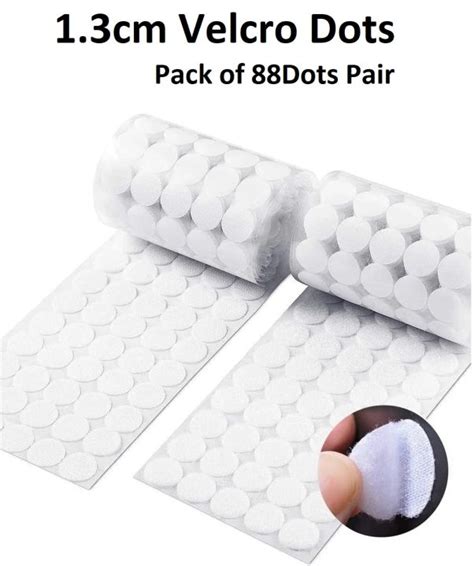 Velcro Dots Sticky 88 Pairs 13cm White And Black Self Adhesive Velcro