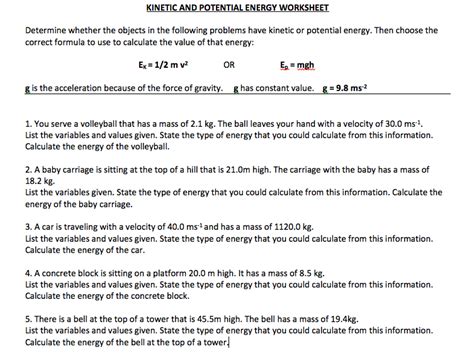 8 Physics Ek And Ep Wk3 Mrs Morritt Science