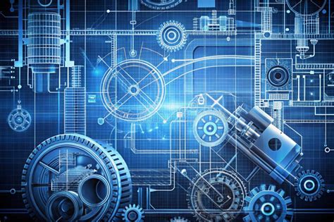Detailed Blueprint Of A Complex Gear System Industrial Engineering