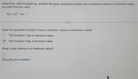 Solved Determine Without Graphing Whether The Given Chegg