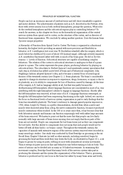 Principles Of Neocortical Function Principles Of Neocortical Function People Can Lose An