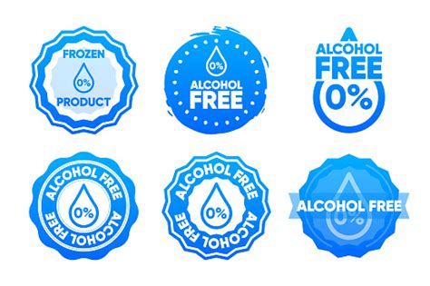 알코올 무료 벡터 스탬프 컬렉션입니다 피부 및 바디 케어 화장품 의료용 알코올 의료용 알코올 무료 개념 벡터 그림입니다 무료에 대한 스톡 벡터 아트 및 기타 이미지 Istock