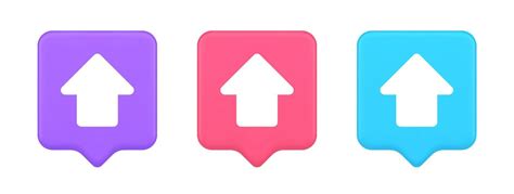Arrow Up Button Directional Pointer Cyberspace Cursor 3d Realistic Speech Bubble Icon 45977690