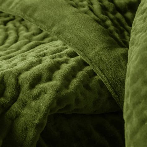 Haze Grass Quilted Velvet Throw Designer Throws