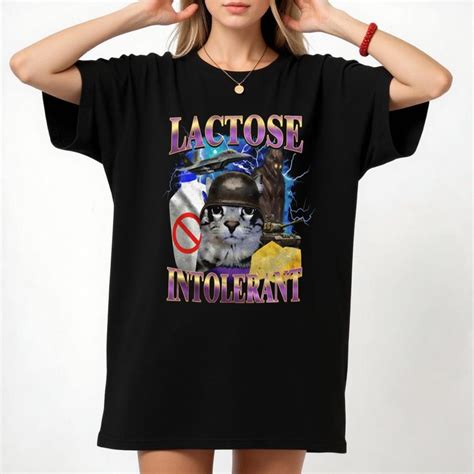 Lactose Intolerant Funny Cat Meme T Shirt Unisex Heavy Cotton Tee