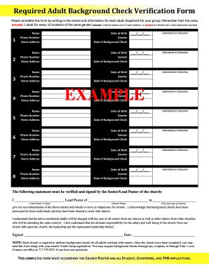 Fillable Online Penndel Adult Background Check Verification Form Example Penndel Fax Email