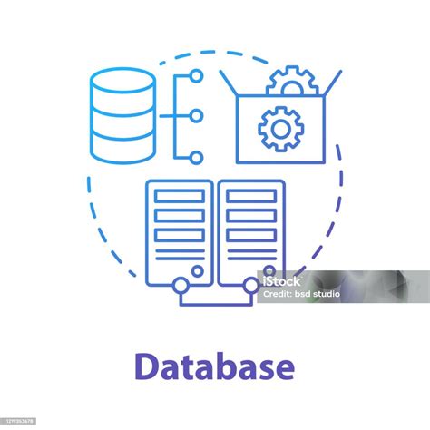 데이터베이스 개념 아이콘입니다 소프트웨어 개발 도구 아이디어 얇은 라인 그림 모바일 장치 프로그래밍 및 코딩 애플리케이션 관리 및 최적화 벡터 절연 선도선 도면 0명에 대한