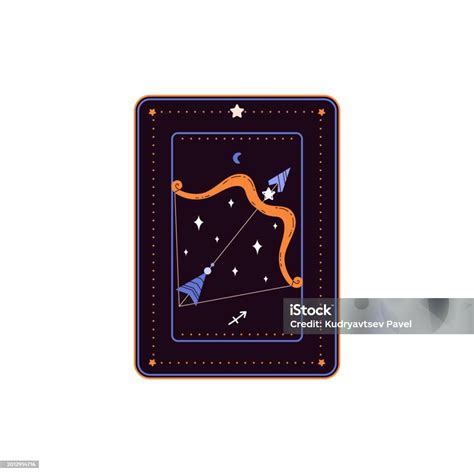 조디악 궁수 자리 별자리 기호 또는 카드 플랫 벡터 일러스트 레이 션 고립 0명에 대한 스톡 벡터 아트 및 기타 이미지 0명