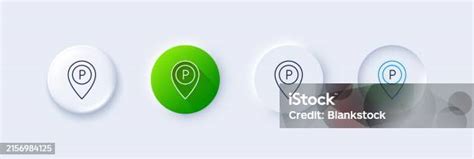 주차 라인 아이콘입니다 위치 맵 포인터 기호입니다 선 아이콘 벡터 0명에 대한 스톡 벡터 아트 및 기타 이미지 0명 3차원 형태 고급 Istock
