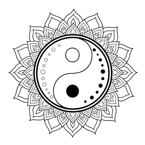Coloriage Mandala Yin Yang