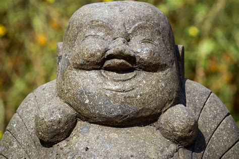 Lava Stone Seated Fat And Happy Garden Buddha Of Wealth Sculpture 24