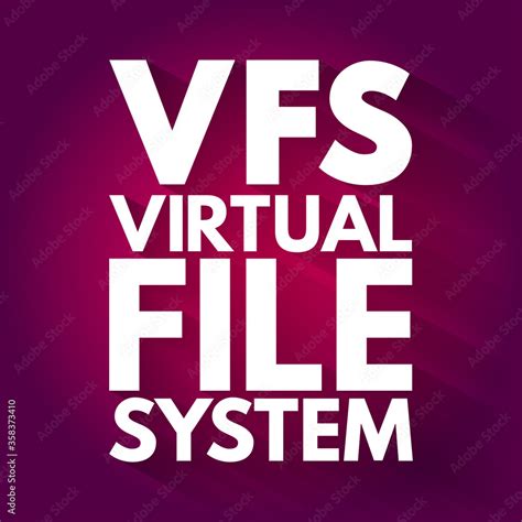 Vfs Virtual File System Acronym Technology Concept Background Stock