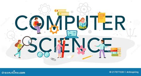 Computer Science Typographic Header It Education Babe Write Software Stock Vector