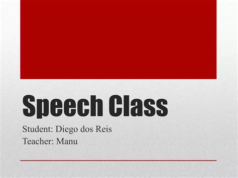 Speech Class Ppt