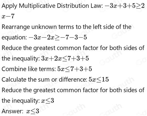 Solved A 3 X 1 5≥ 2x 7 [algebra]