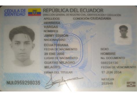 Documento 202461919475 CÉdula De Identidad U Republica Del Ecuador