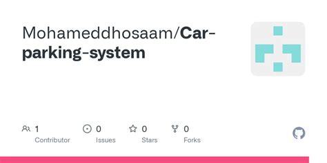 GitHub Mohameddhosaam Car Parking System