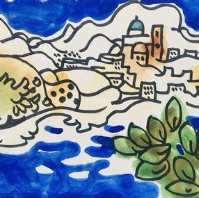 Le Village Au Loin Par Guy Charon 1985 Peinture Aquarelle Artsper