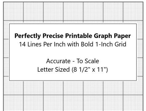 perfectly scaled and precise printable graph paper 14 lines etsy