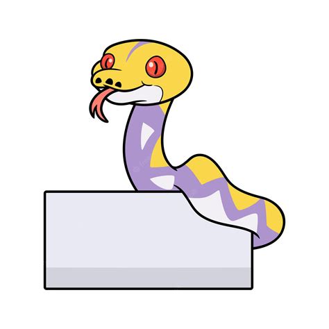 Dessin Animé Mignon Python Réticulé Lavande Avec Signe Vierge Vecteur