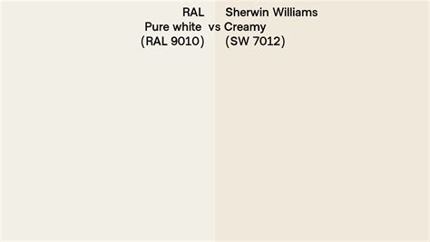 Ral Pure White Ral 9010 Vs Sherwin Williams Creamy Sw 7012 Side By