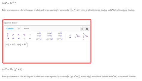 solved use the variable u for the inside function to express