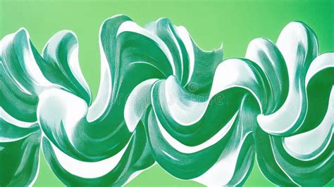 Abstract Green And White Swirling Design Creating A Dynamic And Fluid Visual Effect Stock