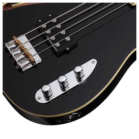 DISC Schecter 77614-H Vintage Bass Guitar, Gloss Black at Gear4music