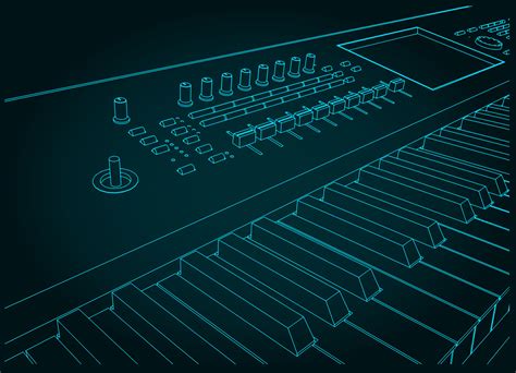 Synthesizer Keyboard Close Up Illustration Vector Art At Vecteezy