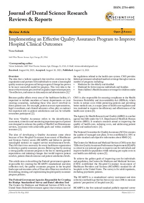 Pdf Implementing An Effective Quality Assurance Program To Improve