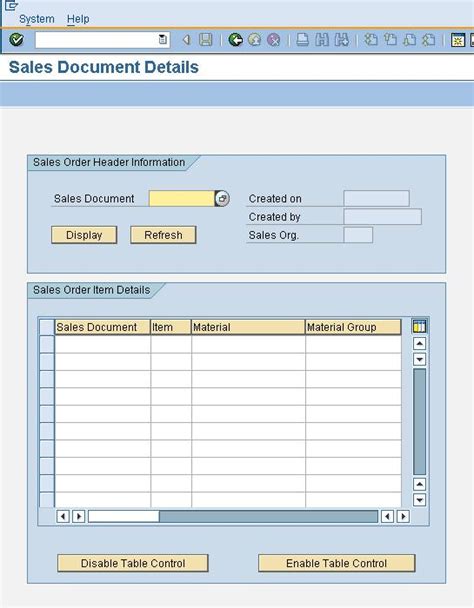 Sap Abap 4 Tutorial Disable Table Control Input