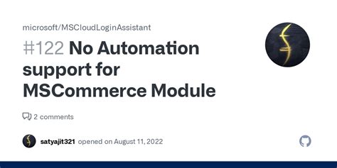 No Automation Support For Mscommerce Module · Issue 122 · Microsoft