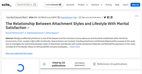 The Relationship Between Attachment Styles And Lifestyle With Marital