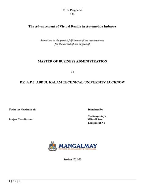 mini project 2 pdf virtual reality simulation