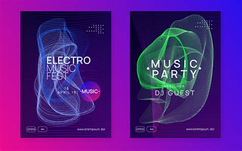 네온 트랜스 이벤트 전단지 테크노 Dj 파티 일렉트로 댄스 음악 전자 Dj에 대한 스톡 벡터 아트 및 기타 이미지 Dj 과학 동점골 Istock