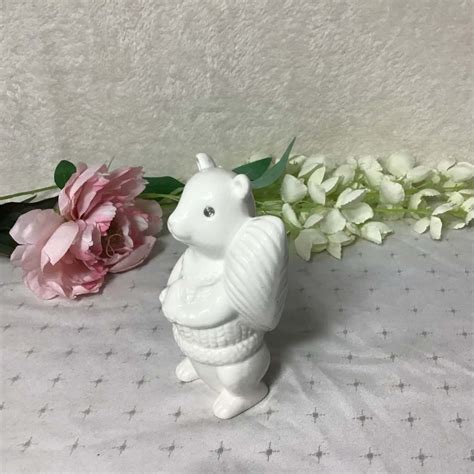 White Ceramic Squirrel Ornament S