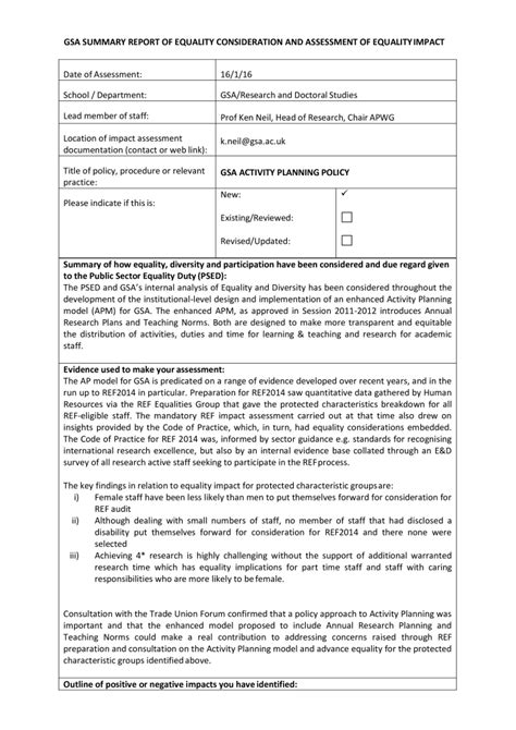 Equality And Diversity Gsa Documents