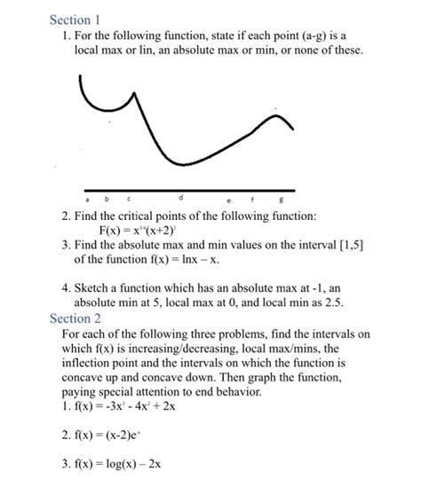 solved section 1 1 for the following function state if
