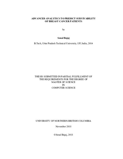 Pdf Advanced Analytics To Predict Survivability Of Breast Cancer Patients