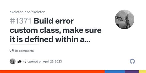 build error custom class make sure it is defined within a ` layer