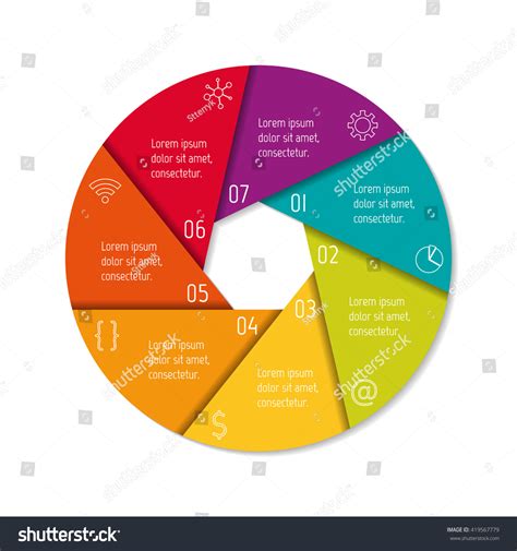 Circular Connected Infographic Diagram Folded Chart Stock Vector Royalty Free