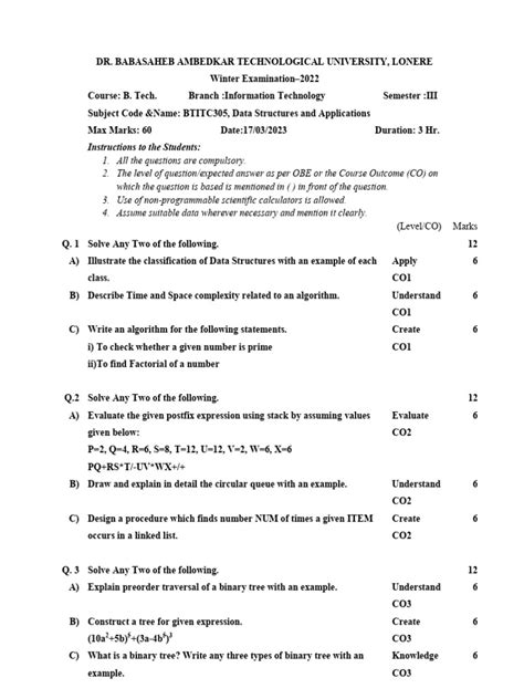 Data Structures And Applications 17 3 2023 Pdf Algorithms And Data Structures Applied