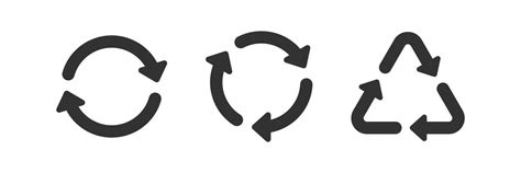 Reload Arrow Icon Recycle Trash Set Signs Reuse Symbol Cycle Symbols