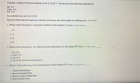 solved consider the relation schema r a b c d e f and the