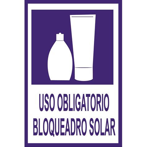 Adhesivo Uso Obligatorio Bloqueador Solar 16x24cm Gráfica Letrilandia