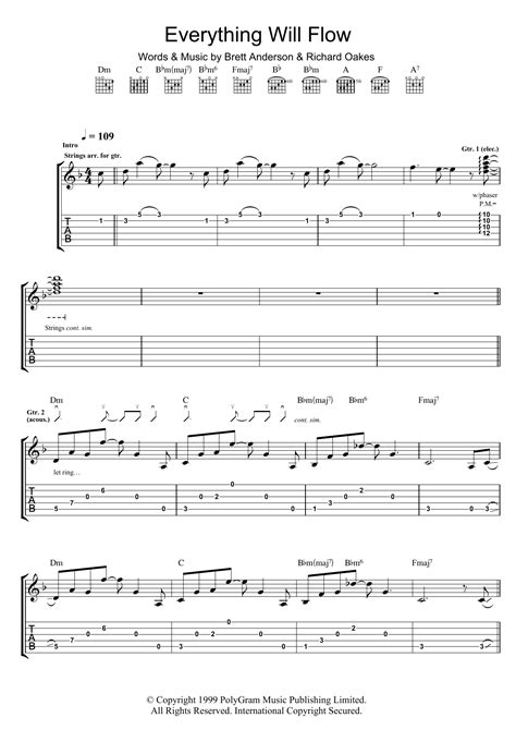 Everything Will Flow By Suede Guitar Tab Guitar Instructor
