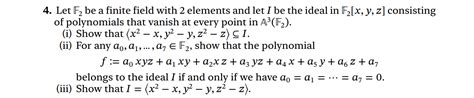 4 let f2 be a finite field with 2 elements and let i