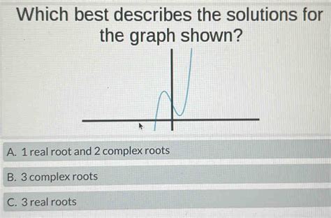 solved which best describes the solutions for the graph shown a 1