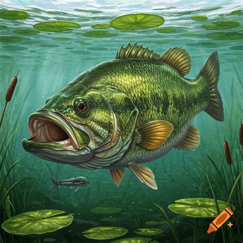 Largemouth Bass Undervanns Tegning Largemouth Bass Underwater Images