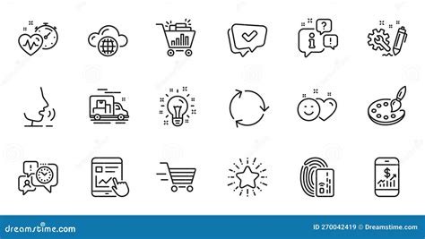 Internet Report Speech Bubble And Package Size Line Icons Pack For